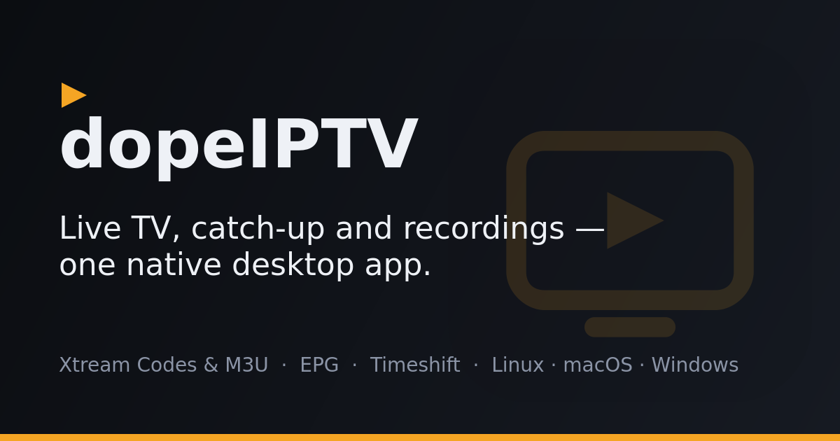 dopeIPTV — pemutar IPTV Linux dengan EPG & timeshift